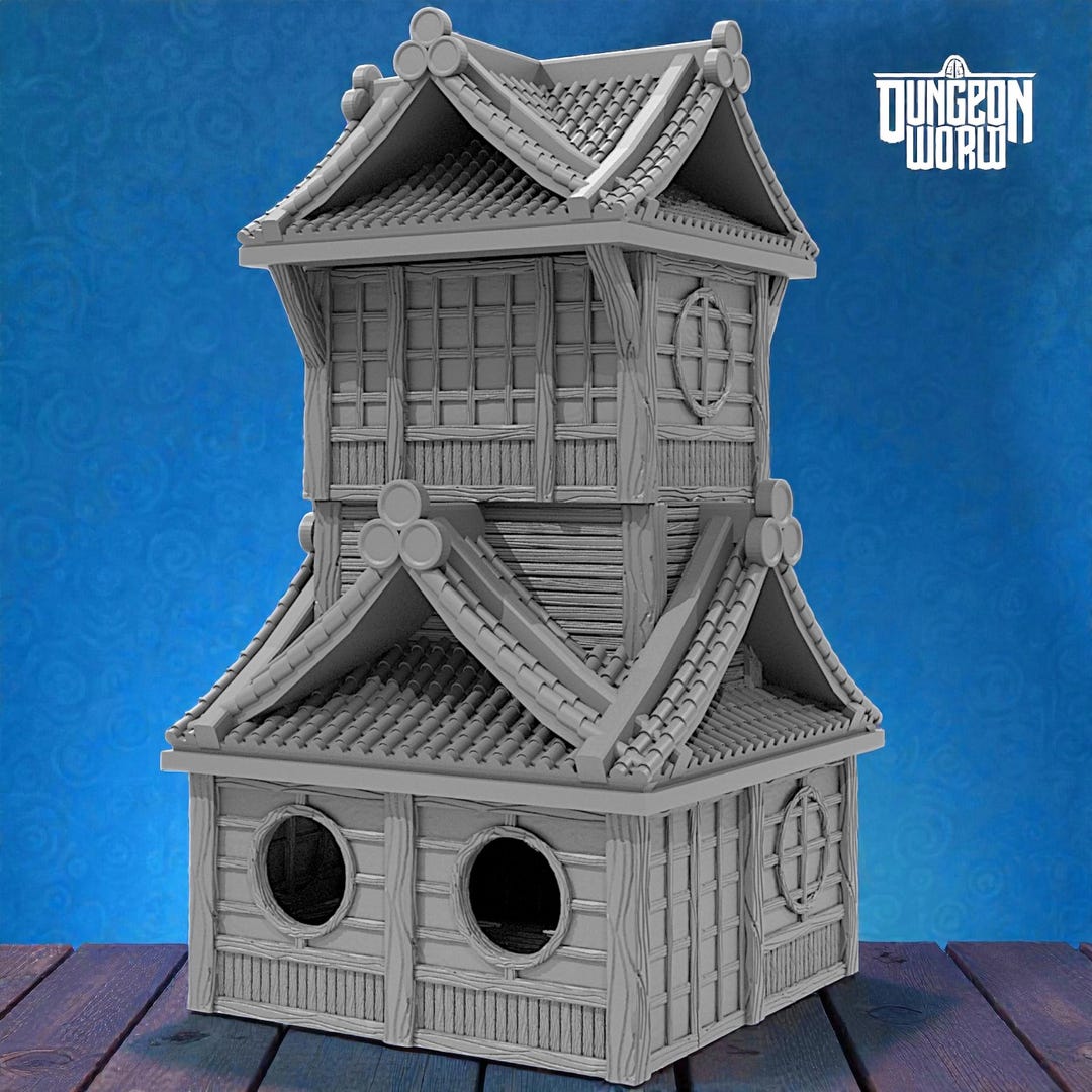 Edo Tower House Terrain Asian Fortress Dungeons and Dragons Pathfinder ...