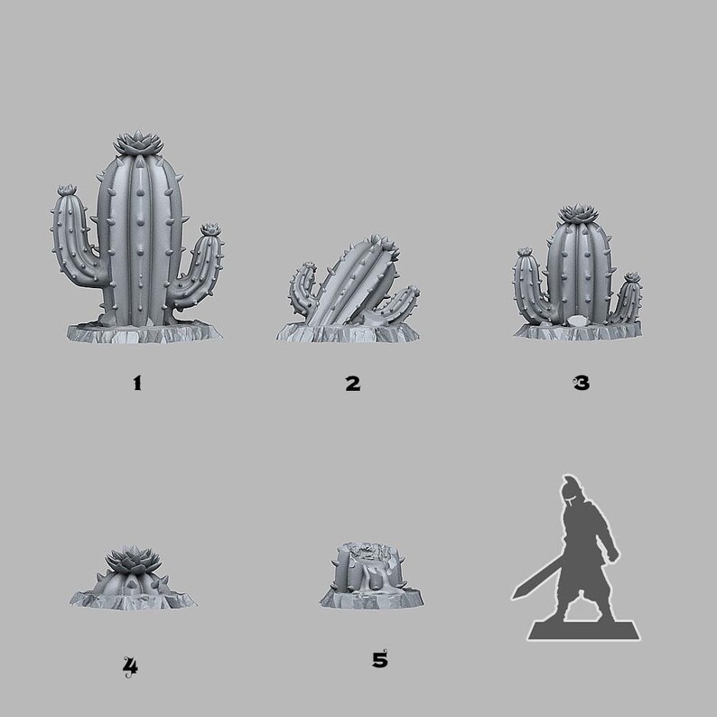 Forest Terrain Scatter | 3D Printed Plant Set | Magic Cactus | 28mm ...