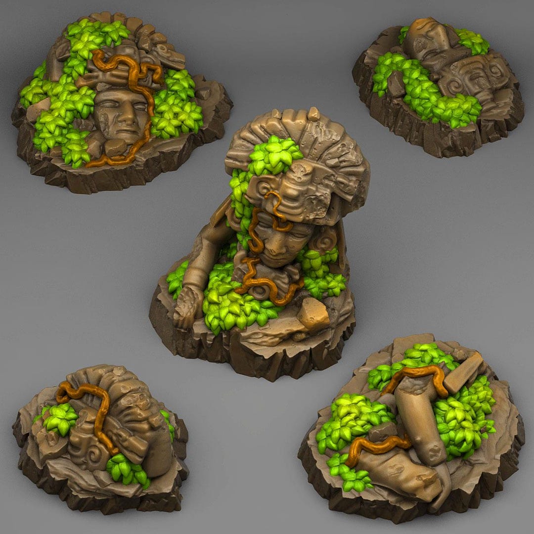 Aztec Ruins (5 Models) • Fantastic Plants and Rocks • by Print Your ...