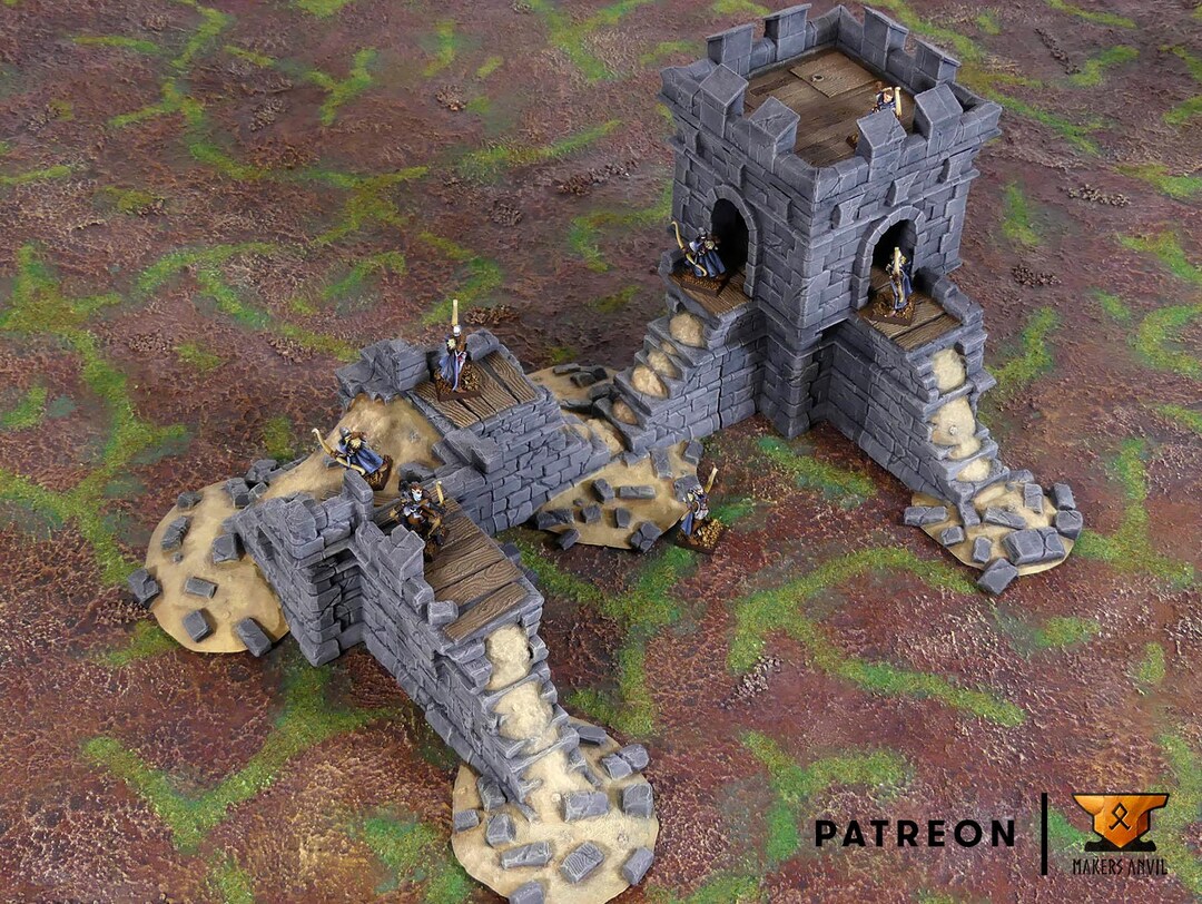 Ruined Fortress Terrain Stronghold Dungeons and Dragons Pathfinder 15mm ...