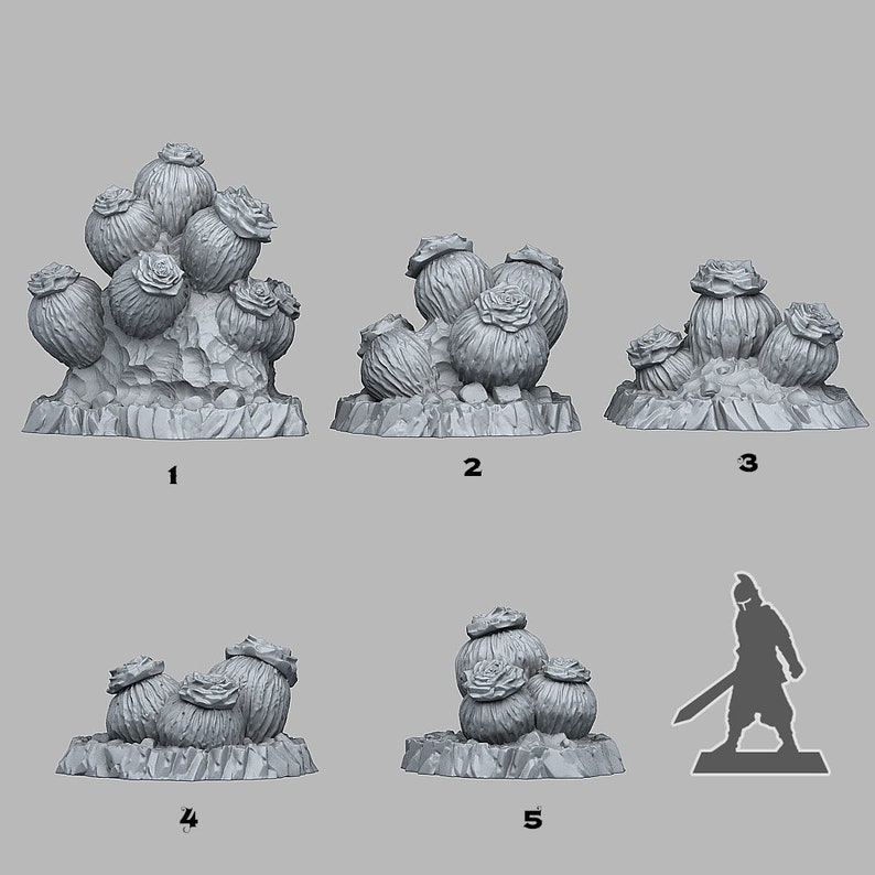 Cactus Flowers 5 Models Fantastic Plants and Rocks by Print Your ...