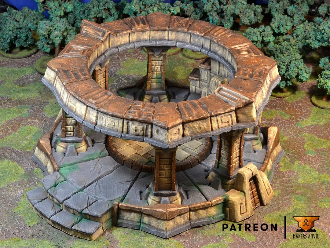 Circular Temple • Forgotten Temple • by Makers Anvil | 32mm Terrain ...