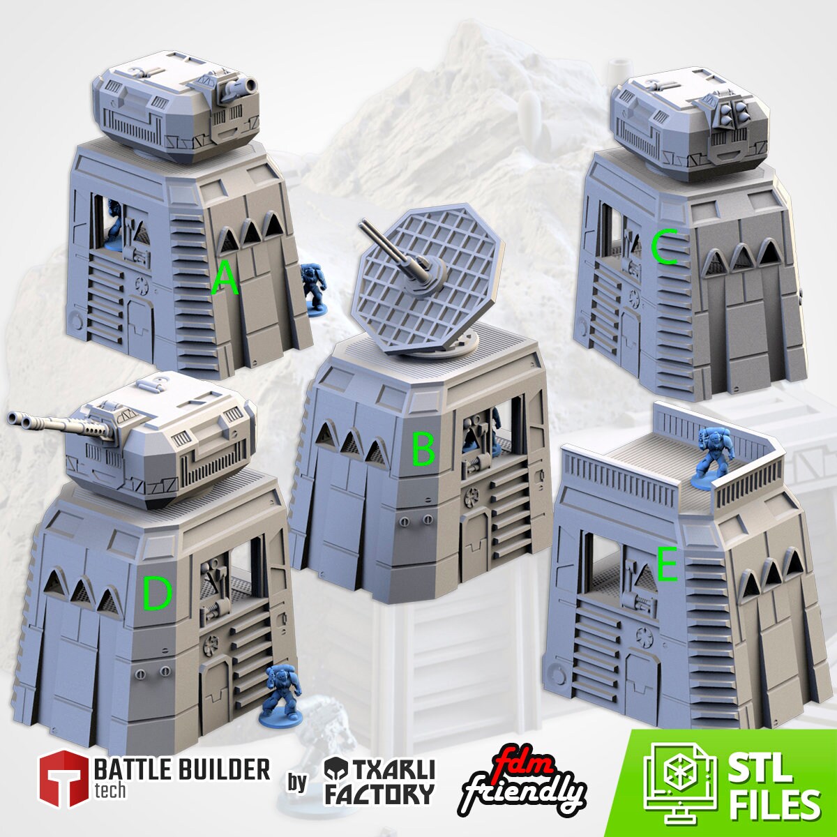 Modular Defence Towers 5 Models by Txarli Factory Post - Etsy
