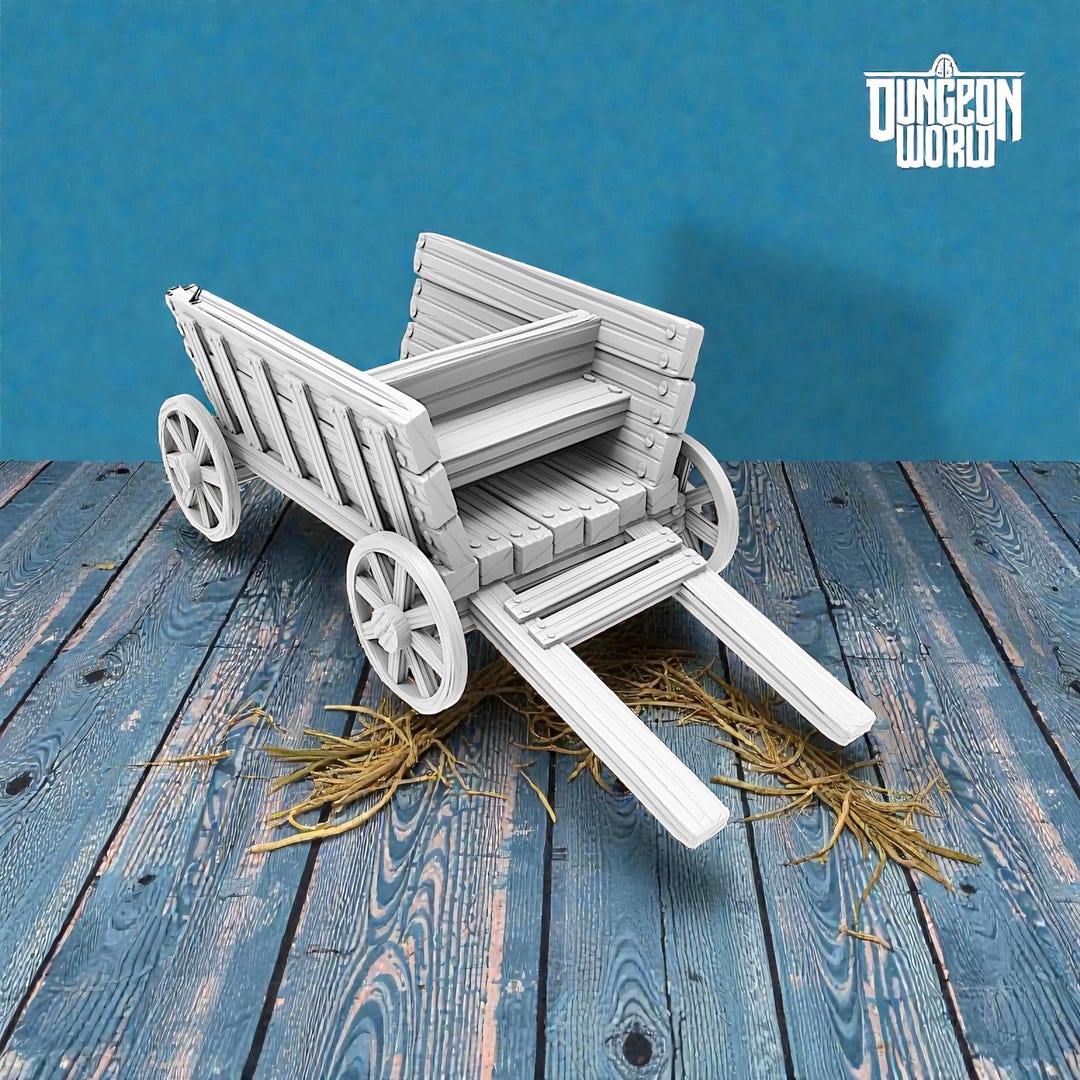 Medieval Wagons Carts Terrain | 15mm 28mm 32mm Dnd Miniature Scatter ...
