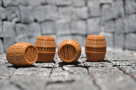Wooden Barrels 4x Set for Dungeons and Dragons D&D Pathfinder RPG 5e ...