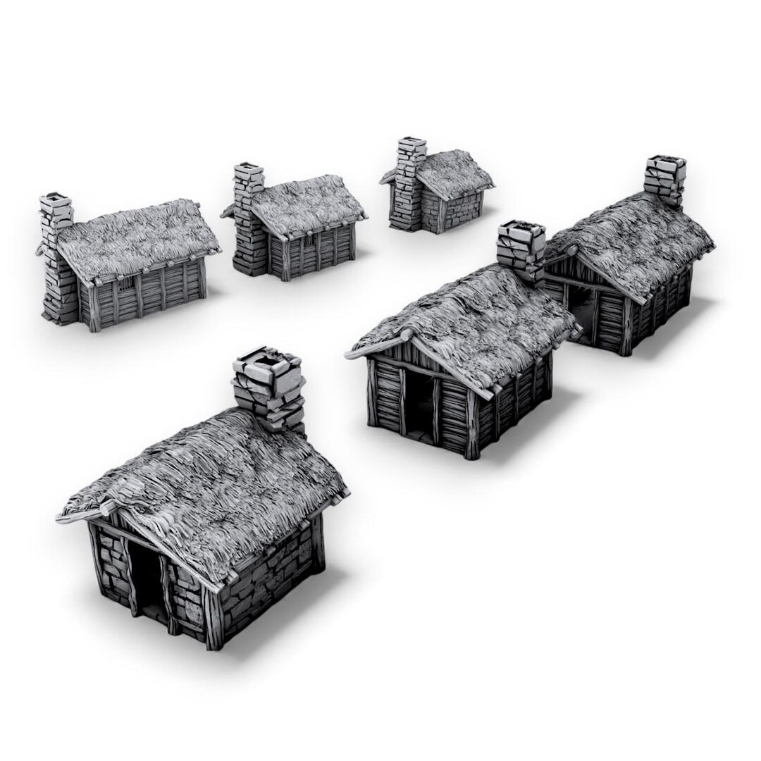Wooden Shack Terrain Dnd | 15mm 28mm 32mm Fantasy Village Shed ...
