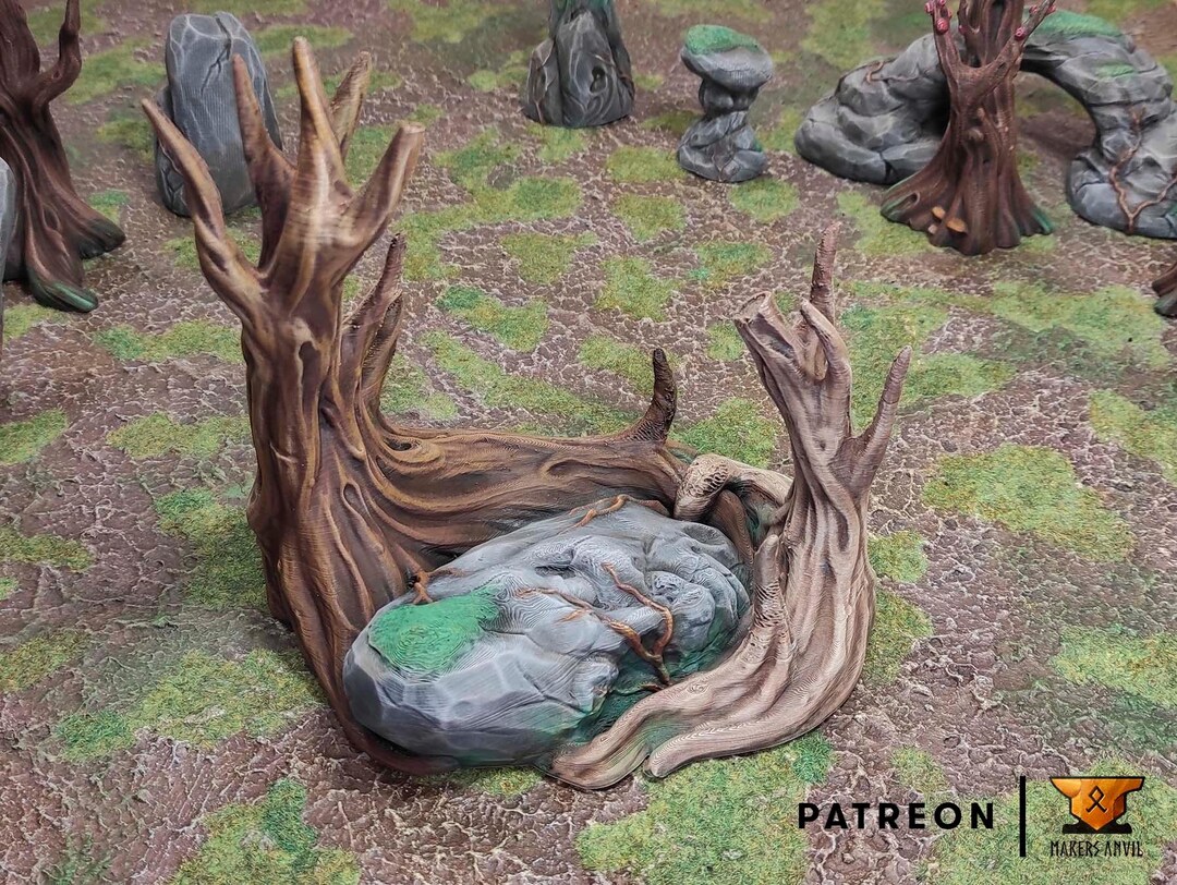 Forest Scatter Terrain | 3D Printed Set | Face Stone & Trees | 28mm ...