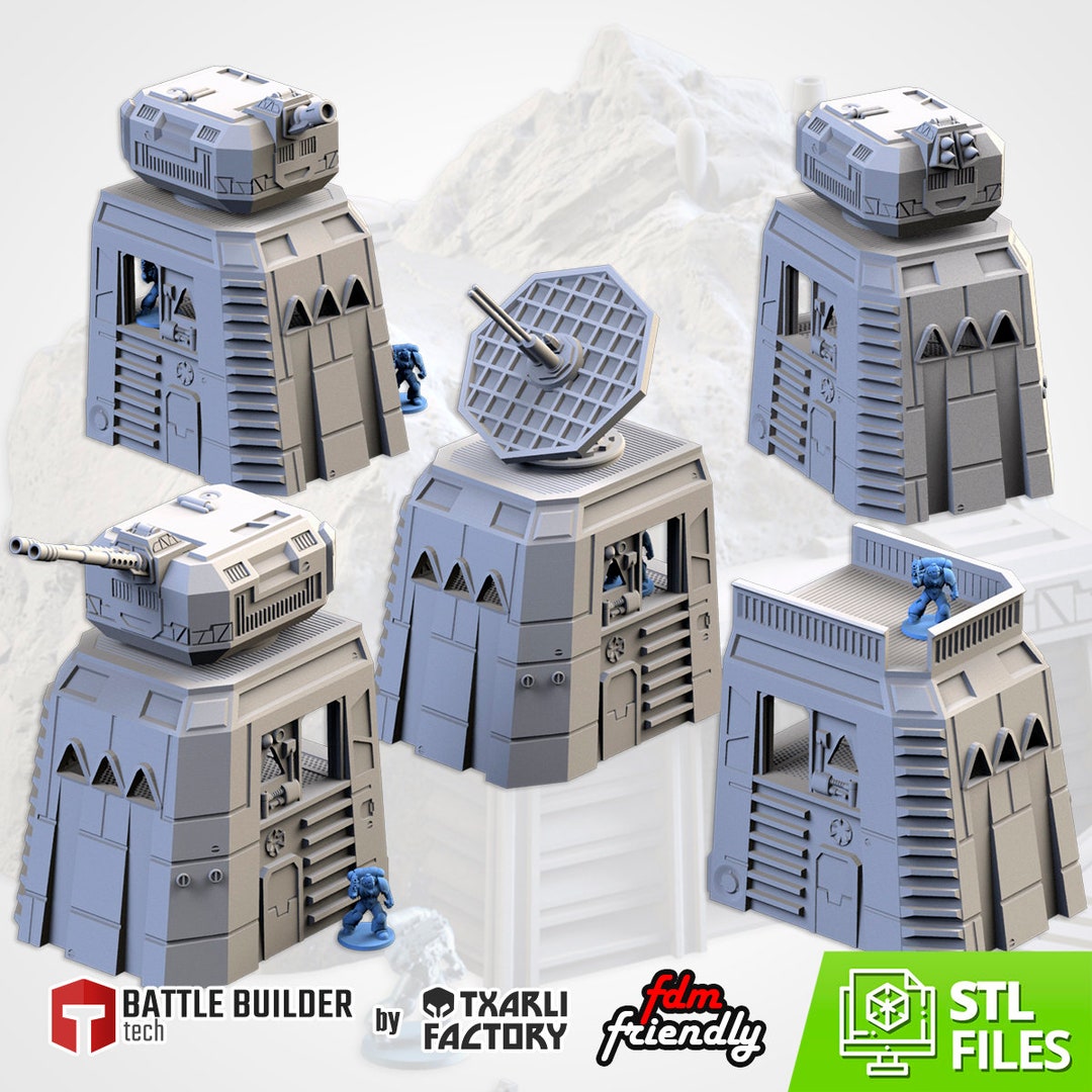 Modular Defence Towers 5 Models by Txarli Factory Post Apocalyptic ...