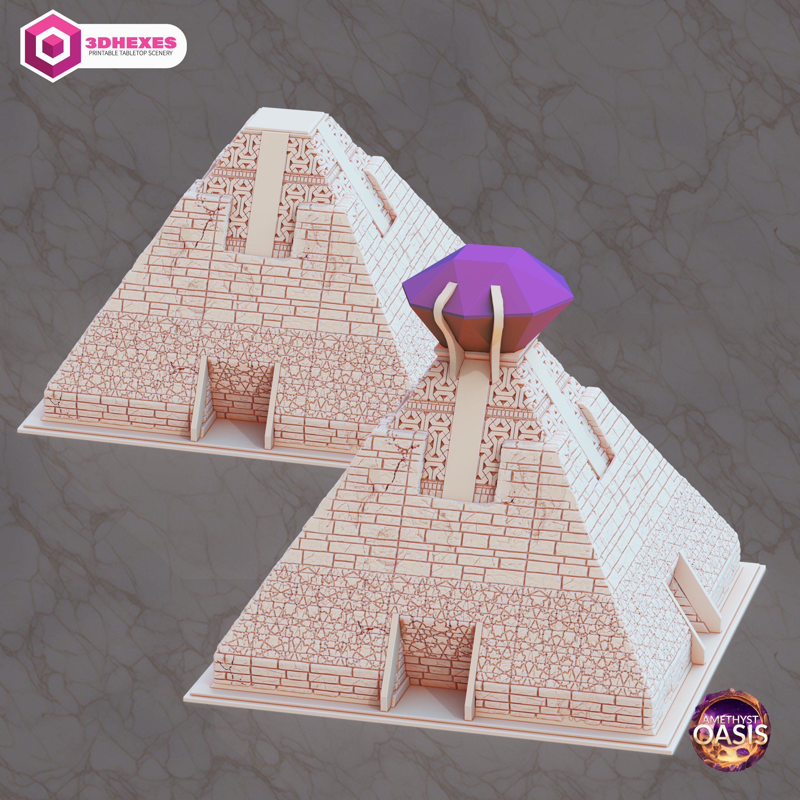 Oasis Pyramids 4 Models Amethyst Oasis by 3DHEXES Dungeons and Dragons ...