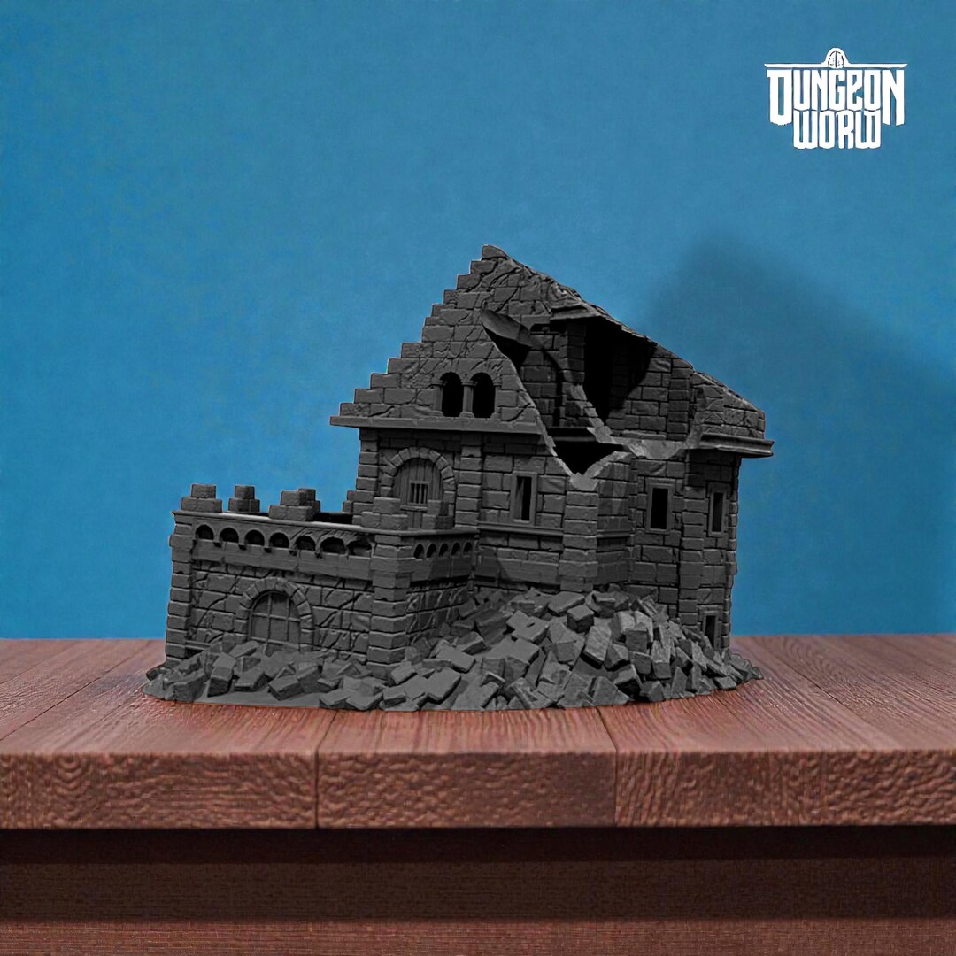 Ruin 2 Ruined Medieval House Terrain – Modular Fantasy Ruins for Dnd ...