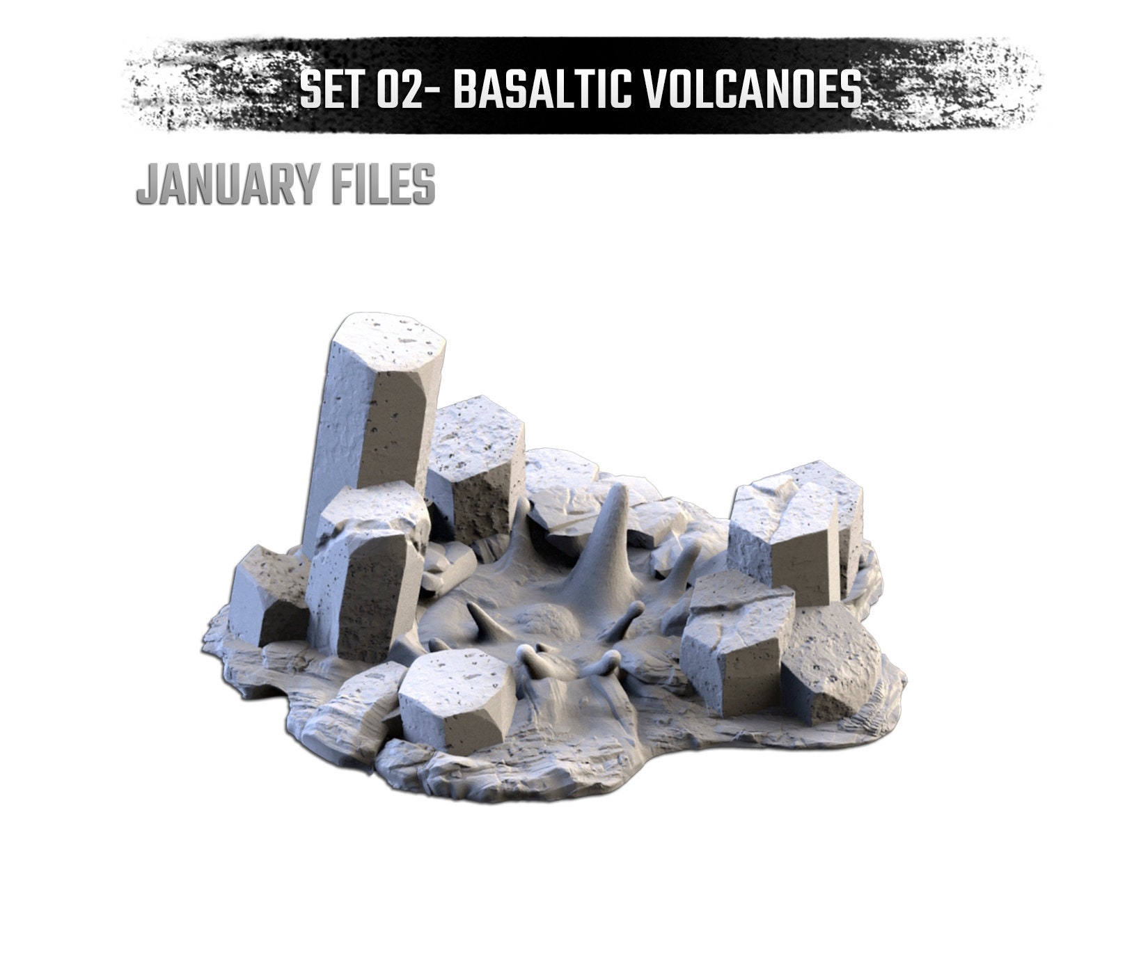 Basaltic Volcanoes 7 Models by Txarli Factory Post Apocalyptic Wargames ...