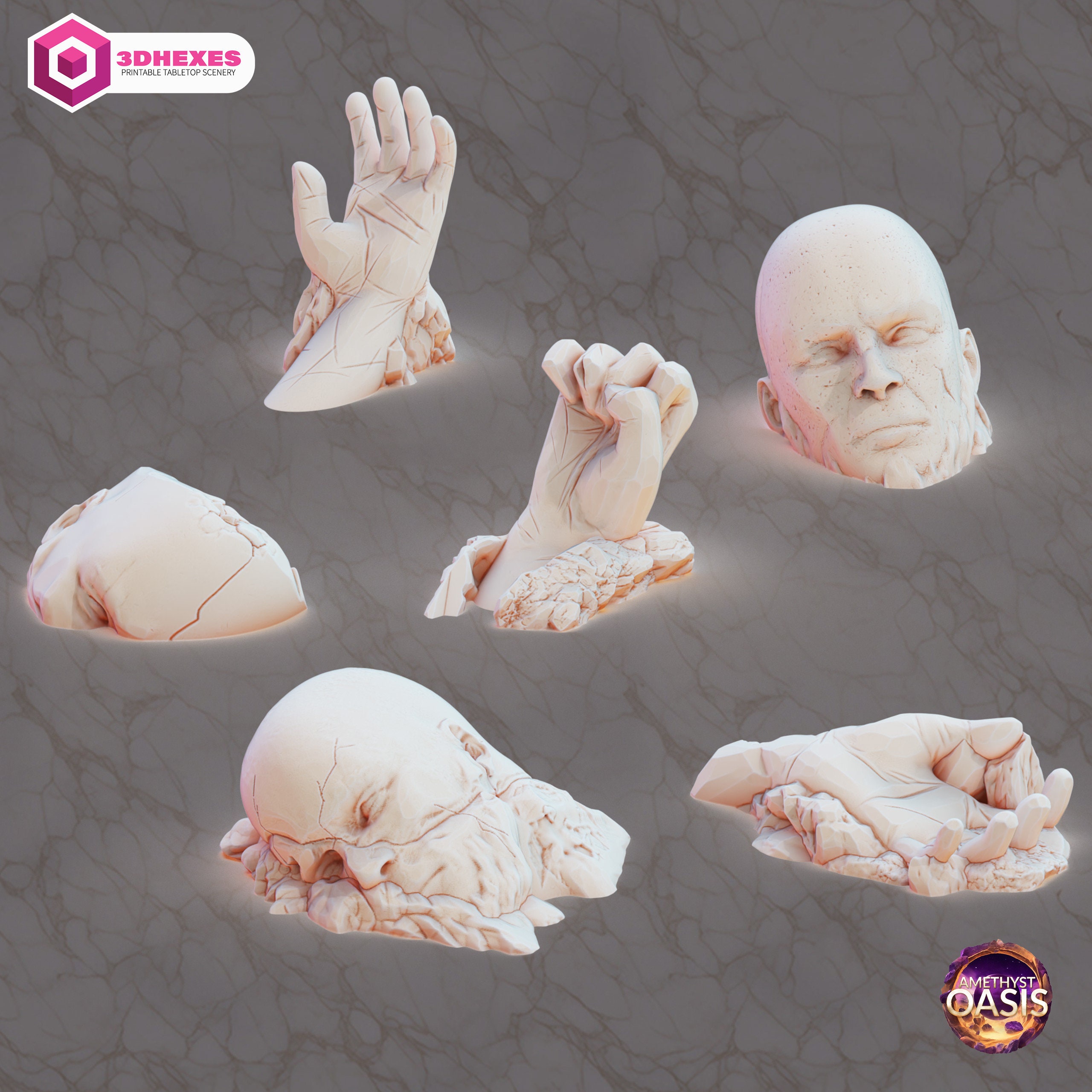 Oasis Ancient Statue Set 6 Models Amethyst Oasis by - Etsy