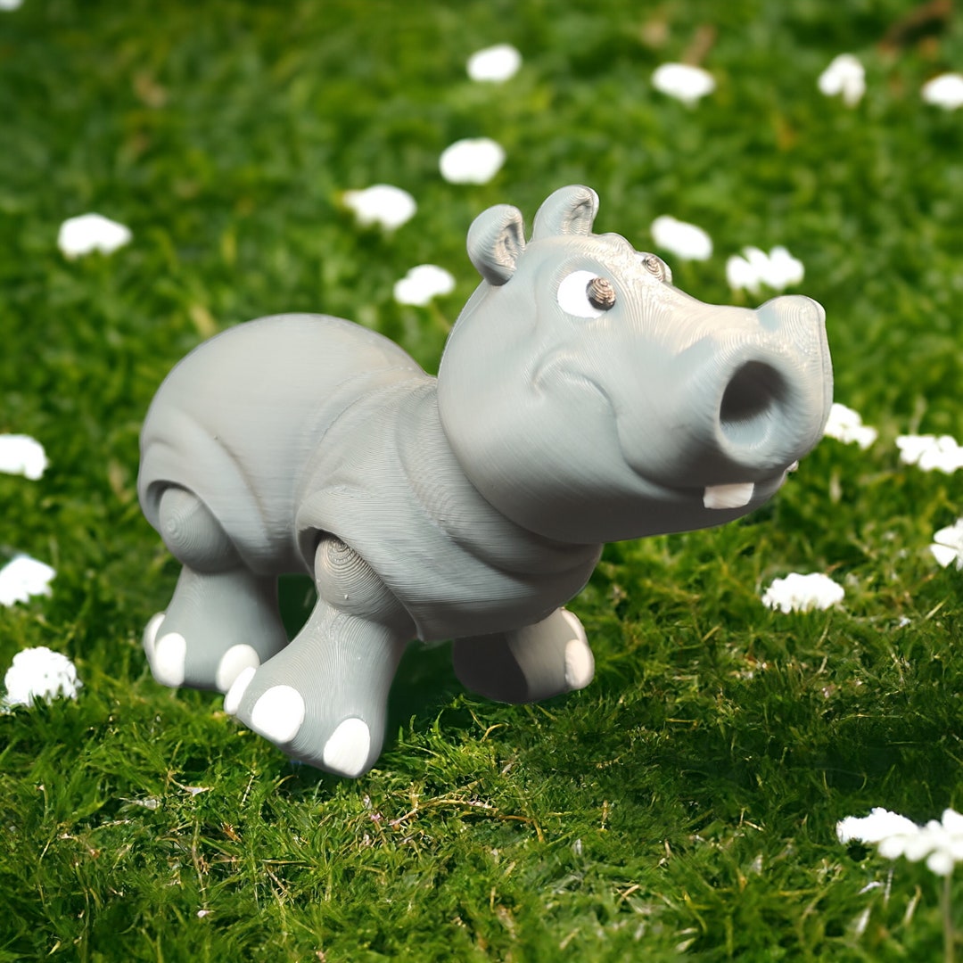 Articulated Hippo Multicolor 3D Print Children Toys Fidget Animal Desk ...