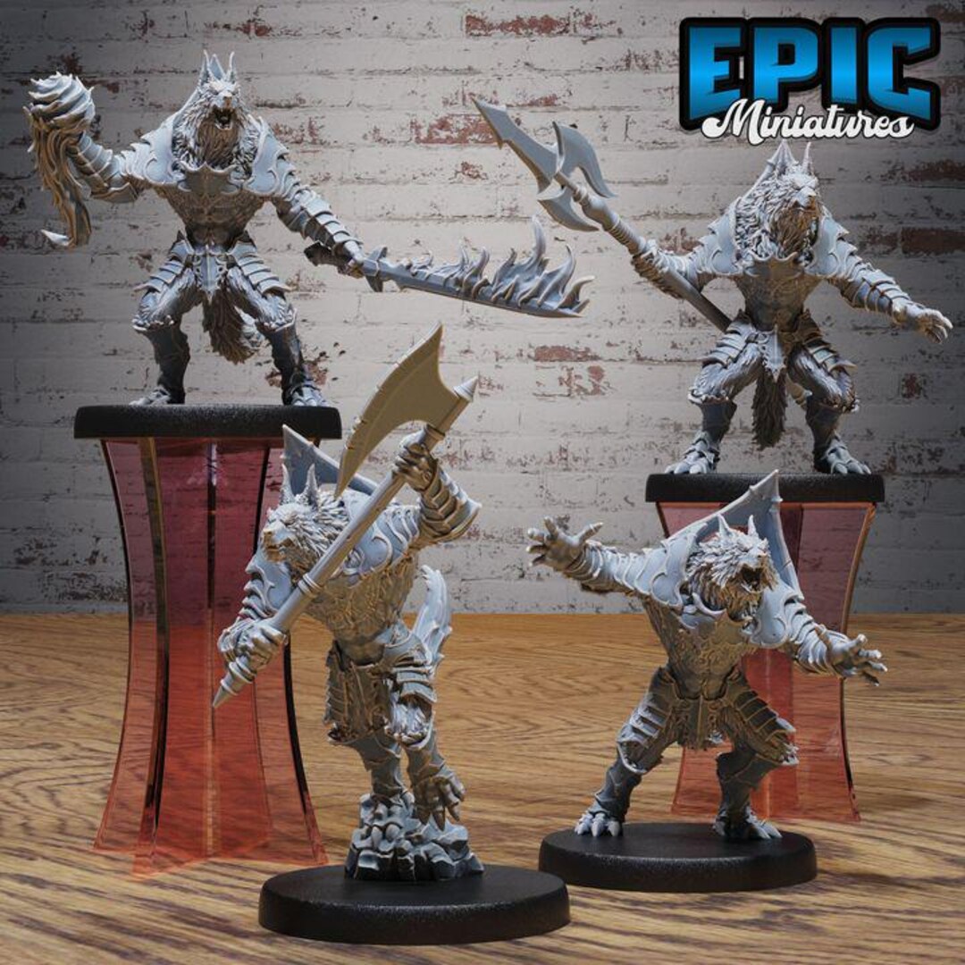Werewolf Warrior (4 Poses) • Bloody Night • EPIC Miniatures | Dungeons ...
