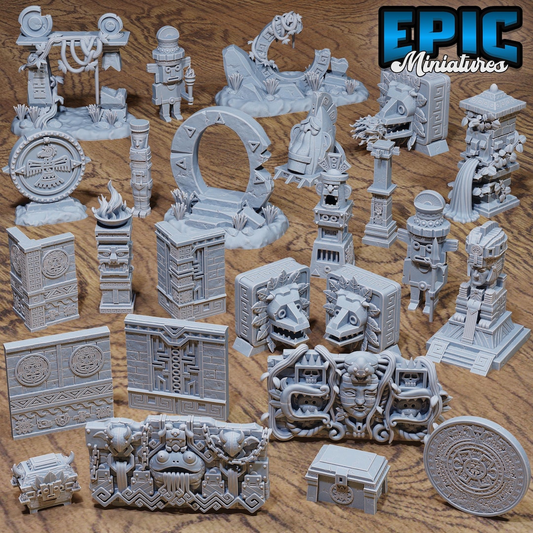 Jungle Scatter Terrain | Aztec Ruins Set | Lost Temple Debris | Dnd ...