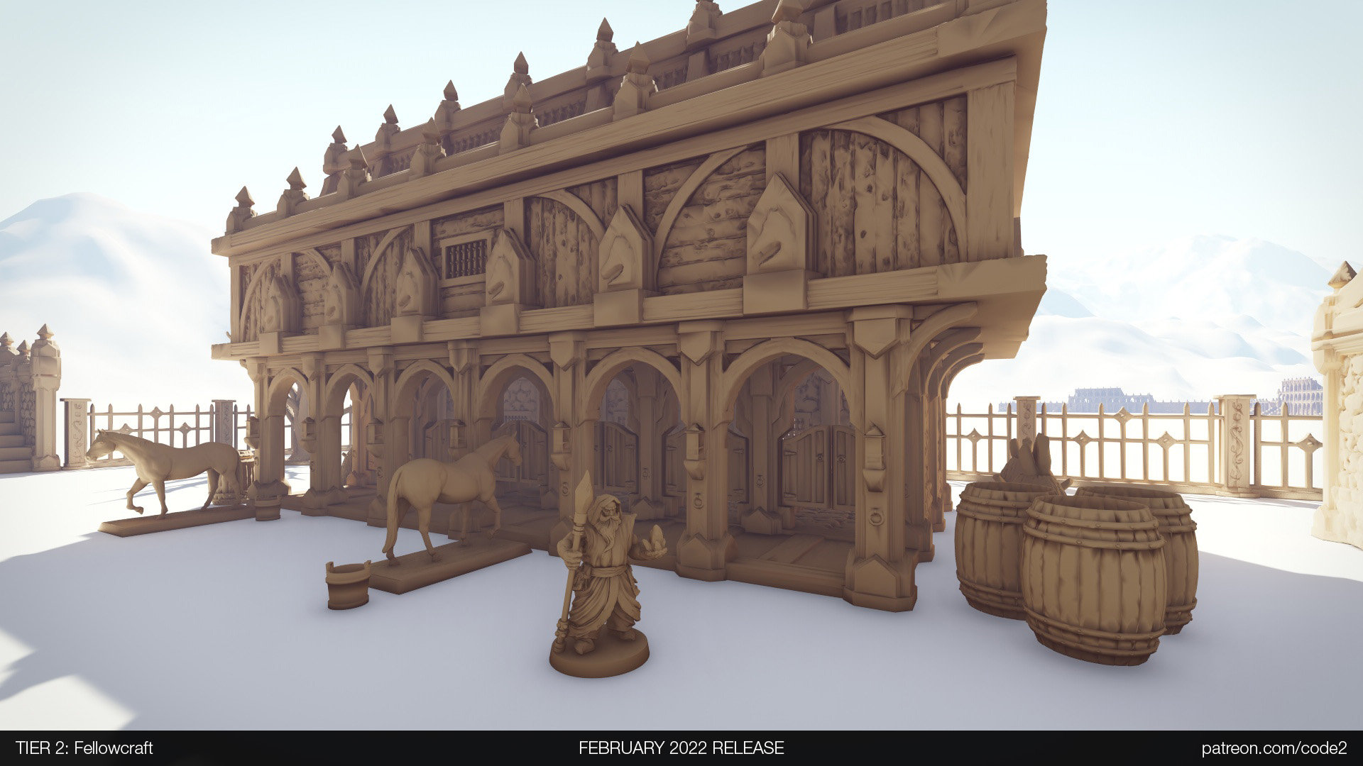 Medieval Fantasy Stables Terrain | 15mm 28mm 32mm Dnd Tabletop Building ...