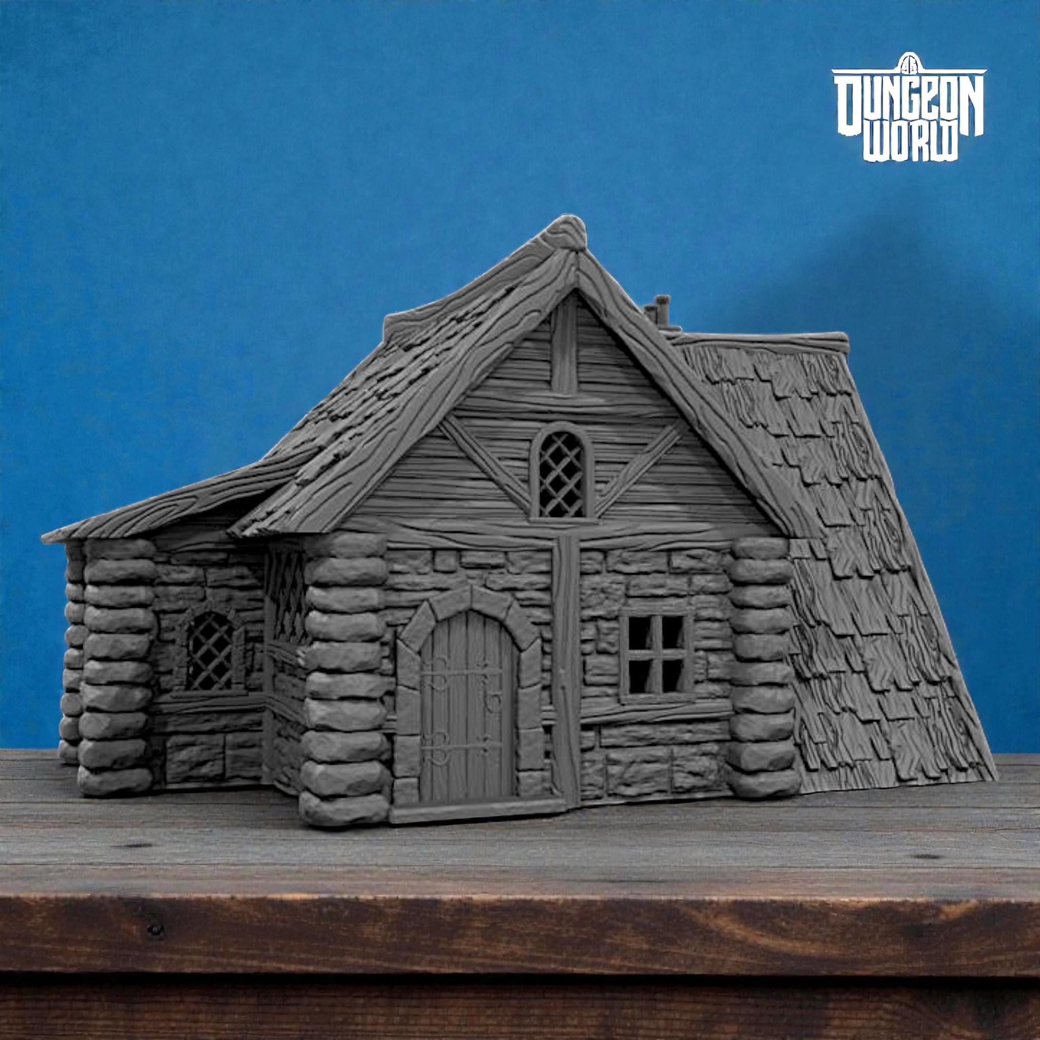 Village House Terrain Dnd | 15mm 28mm 32mm Fantasy Cottage Building ...