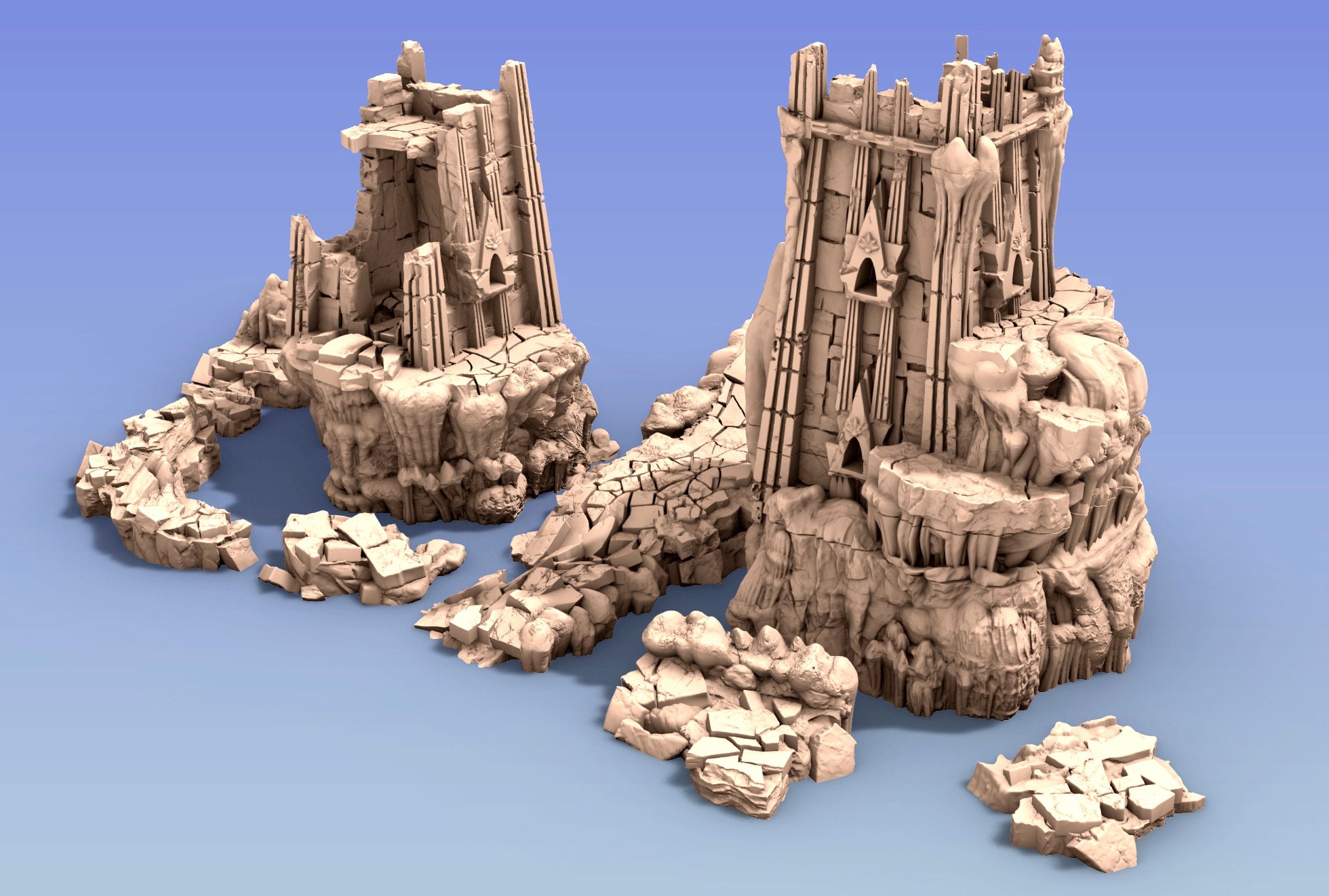 Ruined Dark Elf Tower by Gamescape3d Dungeons and Dragons - Etsy