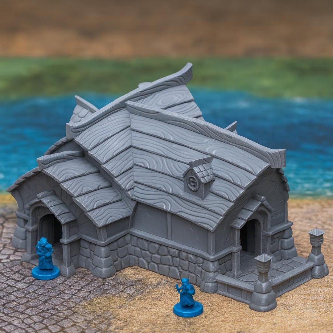 Fisher Tavern Inn Terrain Dnd | 15mm 28mm 32mm Fantasy Village Building ...