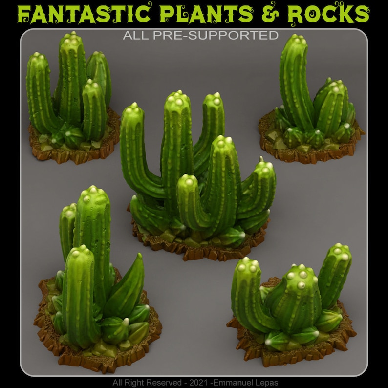 Forest Terrain Scatter | 3D Printed Plant Set | Poisonous Cactus | 28mm ...