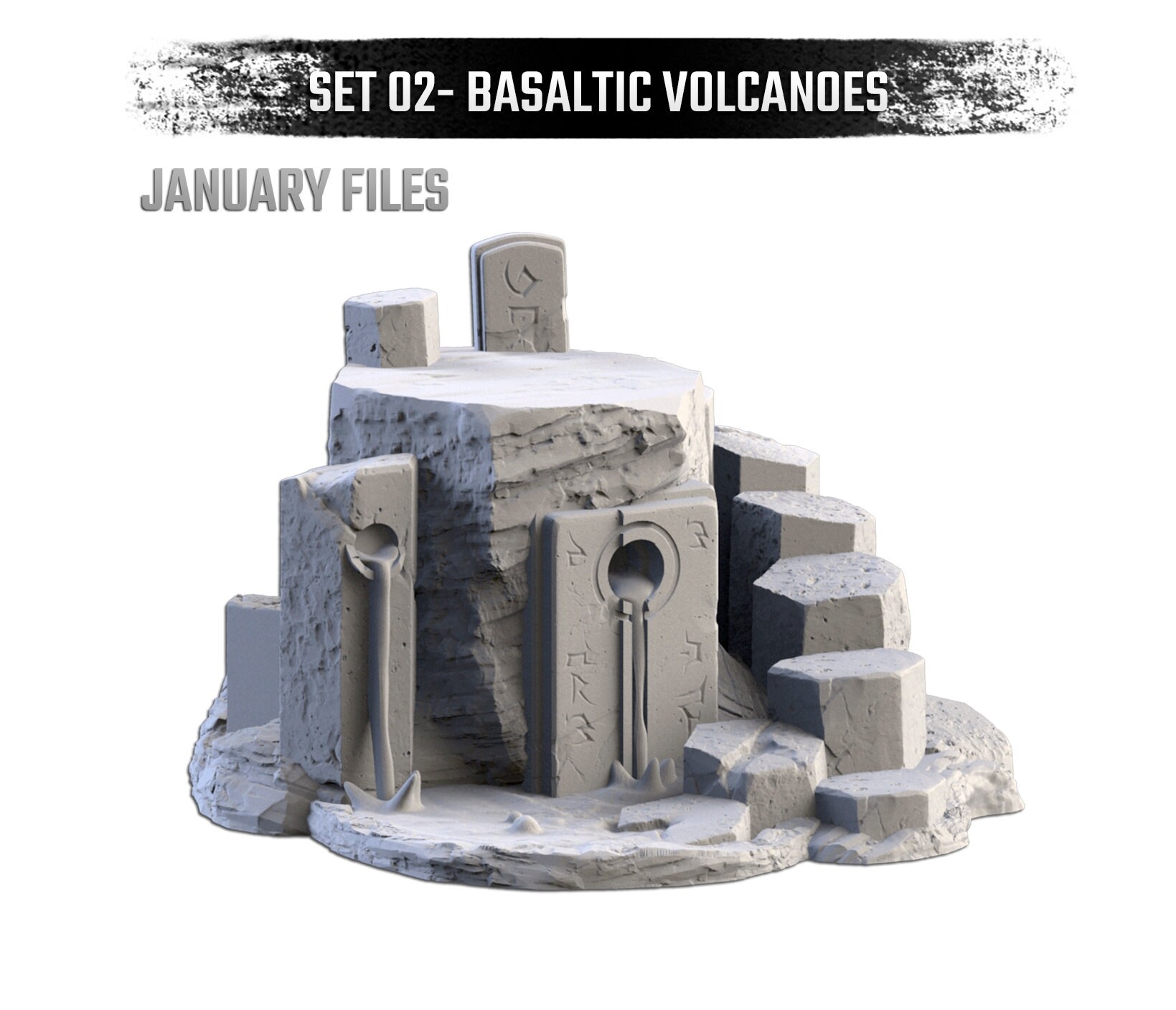 Basaltic Volcanoes 7 Models by Txarli Factory Post Apocalyptic Wargames ...