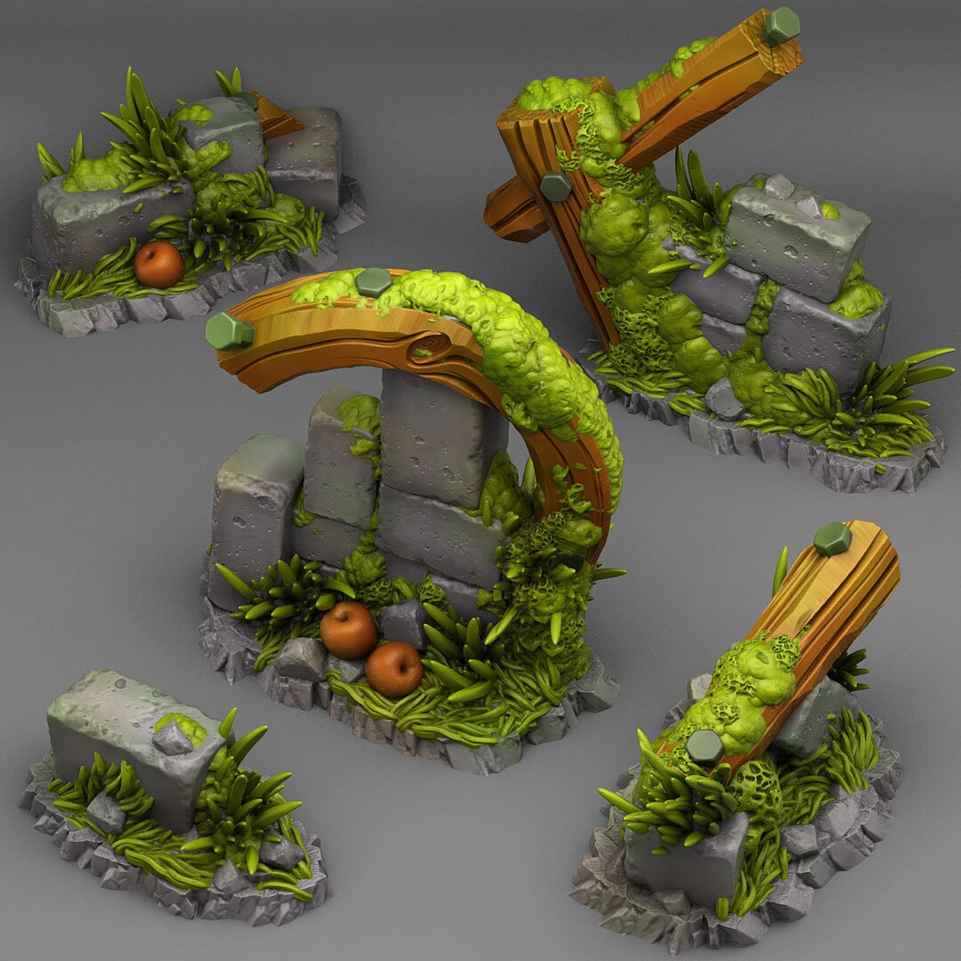 Ruins Scatter Terrain | Modular Broken Walls | Summer Ruins | 28–32mm ...