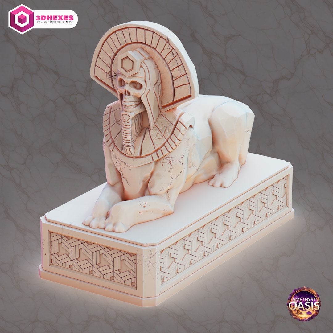 Cursed Sphinx Statue Amethyst Oasis by 3DHEXES Dungeons and Dragons D&D ...