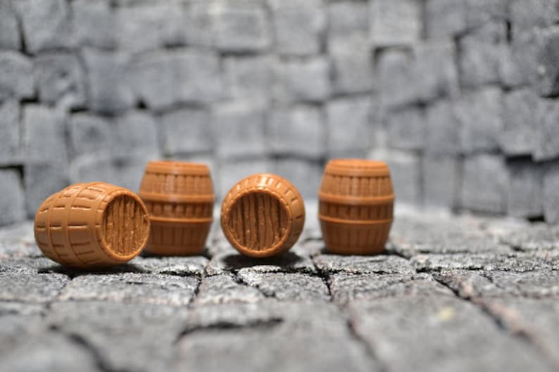 Wooden Barrels 4x Set for Dungeons and Dragons D&D Pathfinder RPG 5e ...