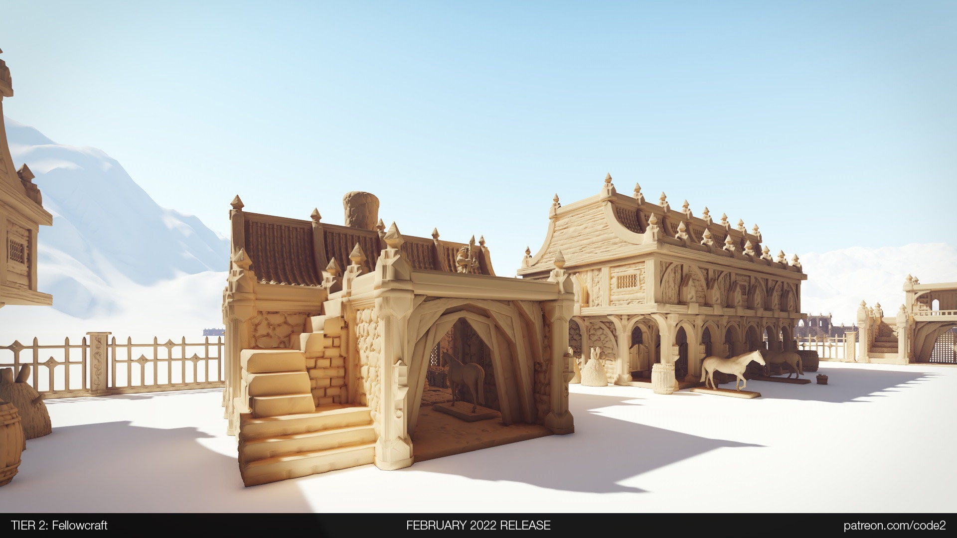 Medieval Fantasy Stables Terrain | 15mm 28mm 32mm Dnd Tabletop Building ...