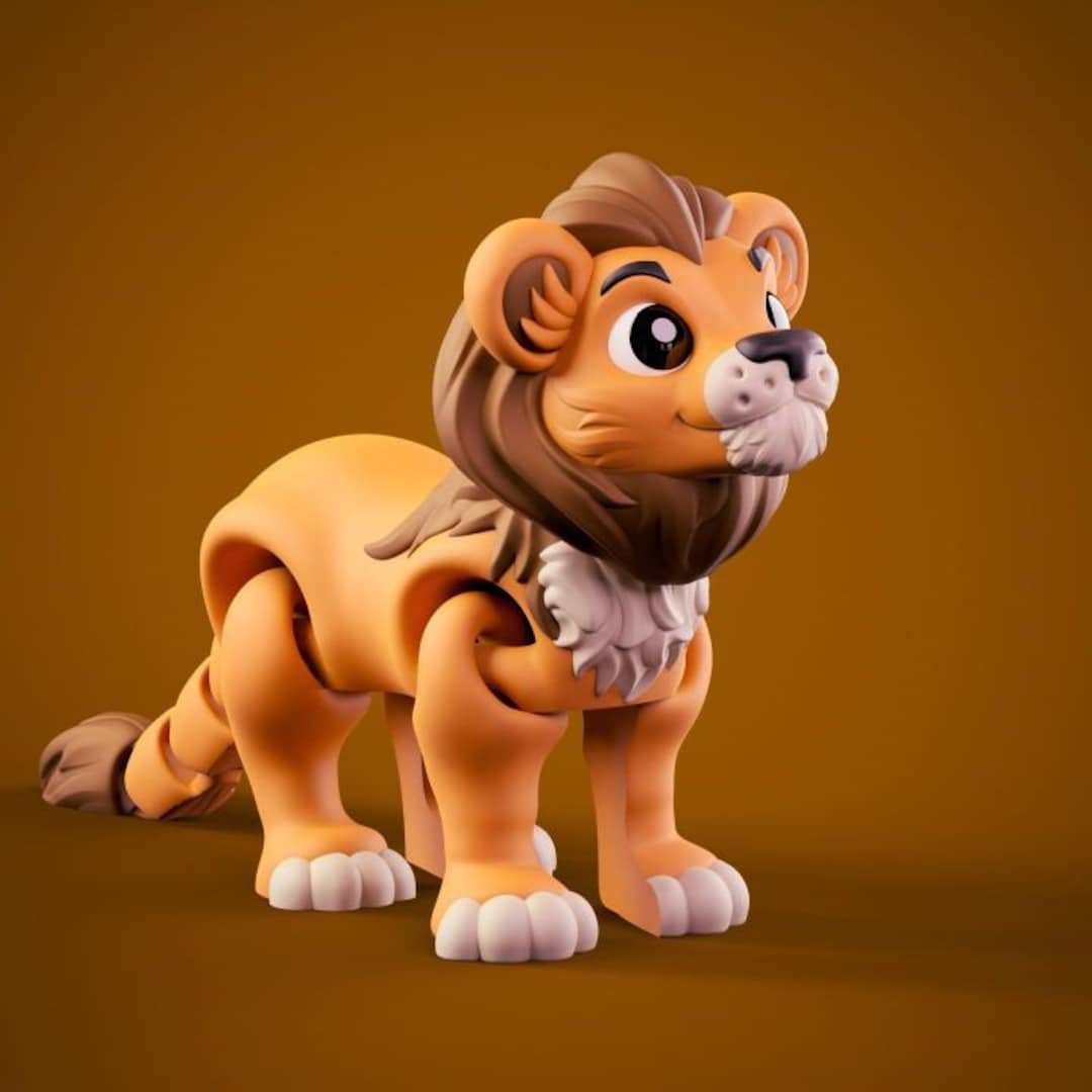 Articulated Lion Multicolor 3D Print Children Toys Fidget Animal Desk ...