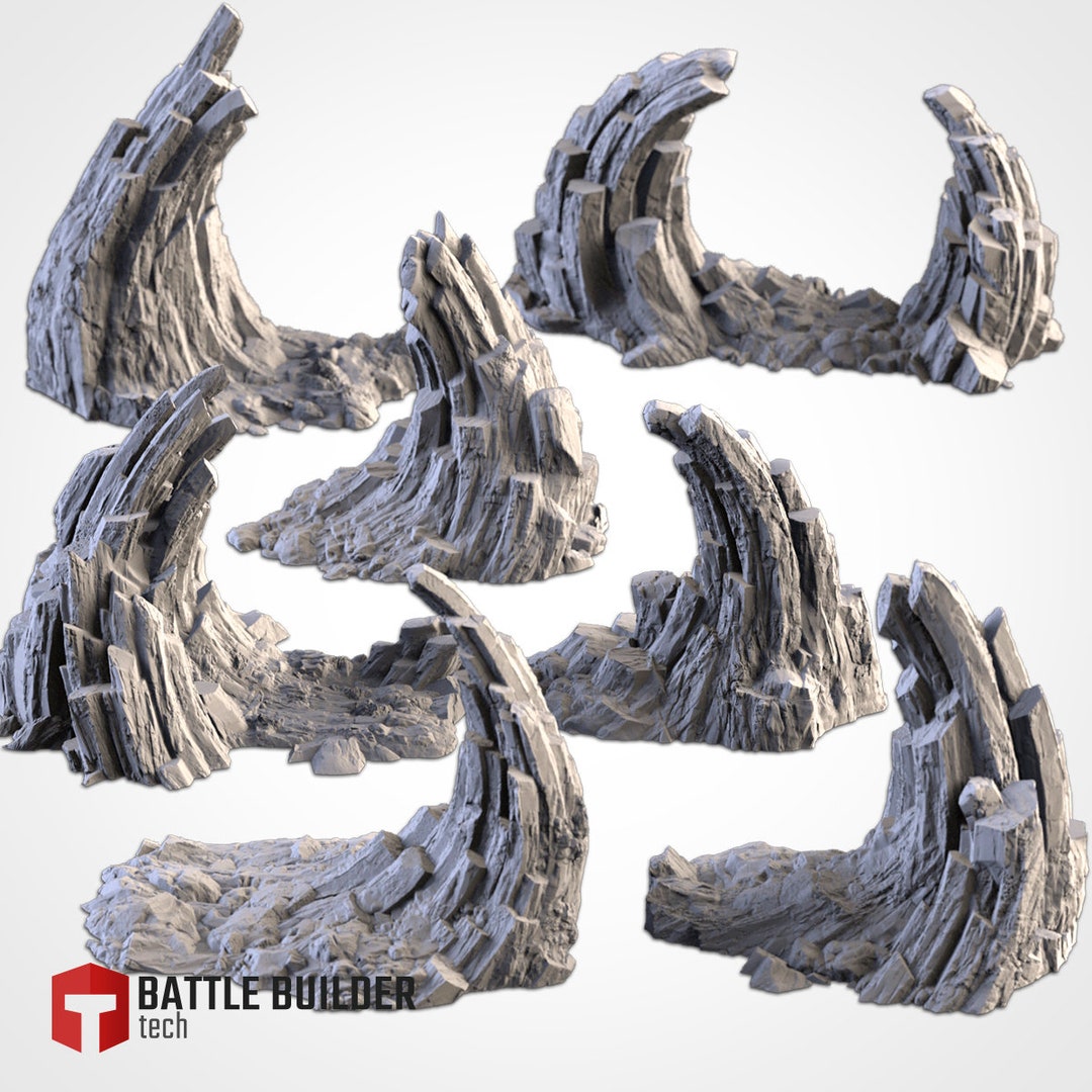 Rocky Planet Terrain | Modular Sci-fi Rock Formation Terrain | 28/32mm ...