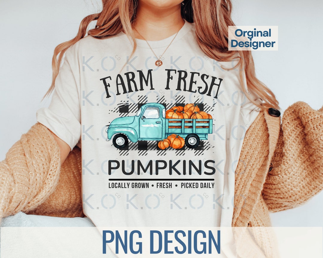 Farm Fresh Pumpkin Truck PNG, Fall Design (digital Download) - Etsy