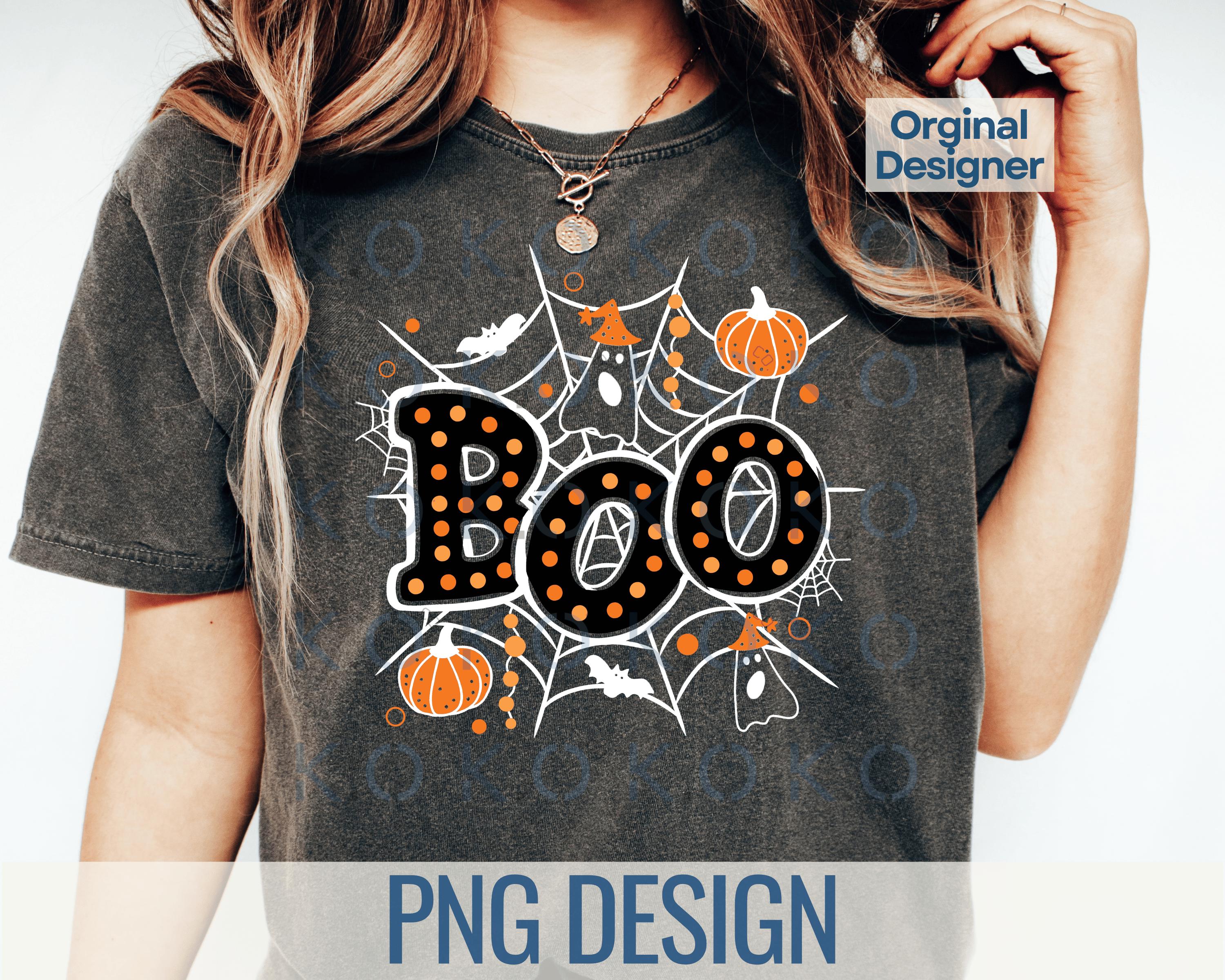 Boo Png, Spooky Ghost PNG, Halloween Ghost Png, Groovy Ghost Png Design ...