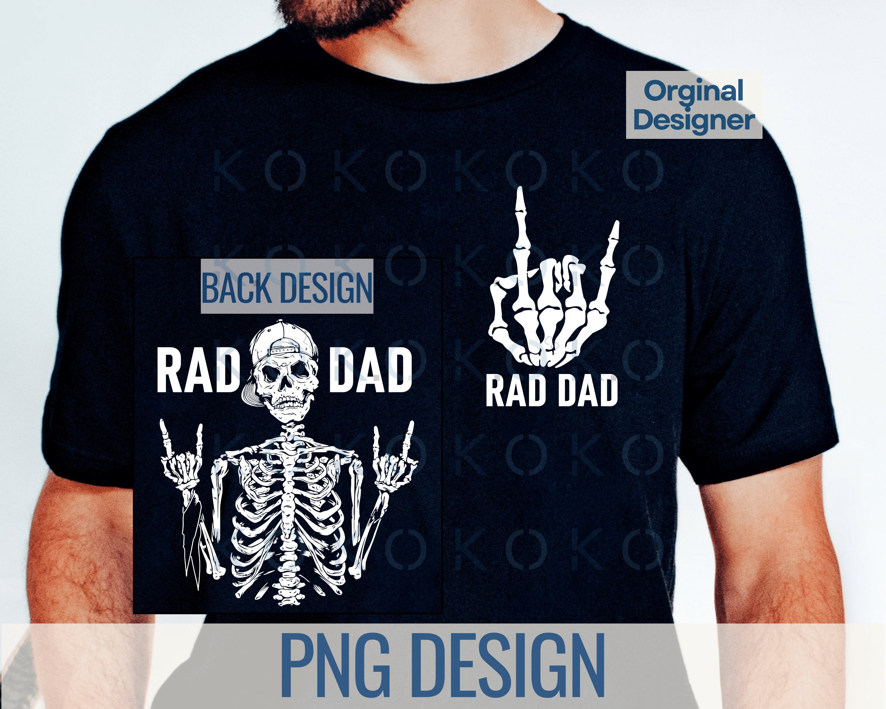 Rad Dad Skeleton Father's Day PNG - Etsy