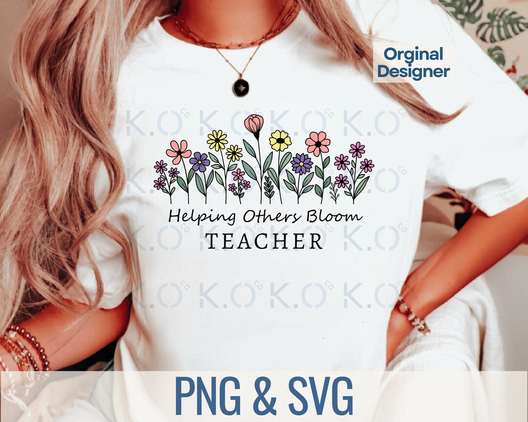 Floral Teacher Design, Bloom PNG SVG, Retro Shirt (digital Download) - Etsy