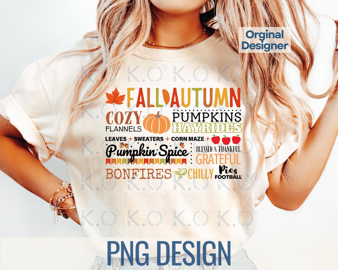 Fall Png Design, Pumpkin Flannels Fall Png Files, Autumn Design, Fall ...