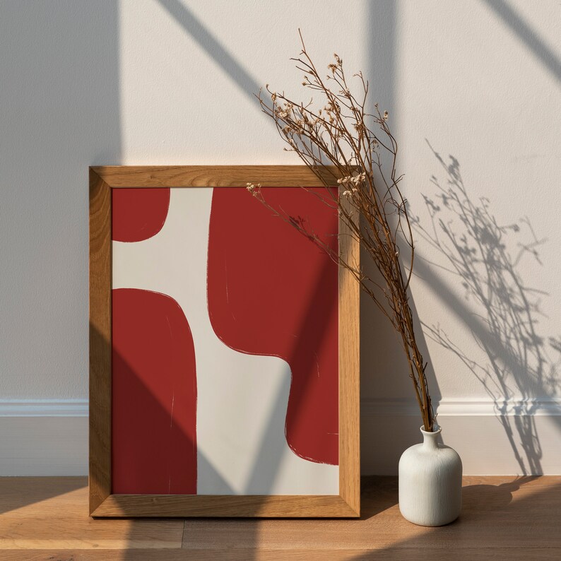 Red Abstract Art Prints Brush Strokes Printable Wall Art Red - Etsy