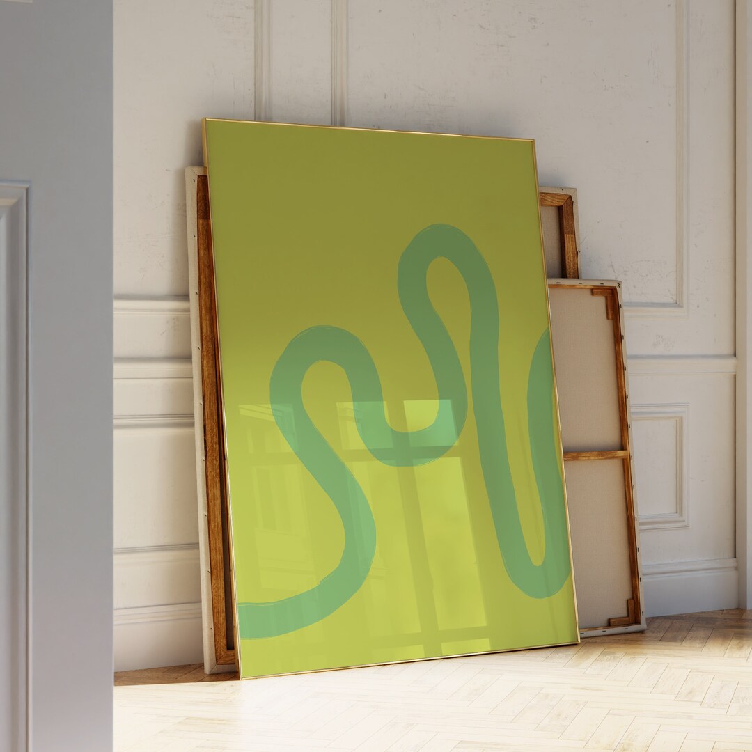 Joyful Trendy Wall Decor, Lime Green Neon Preppy Wall Art, Playful ...