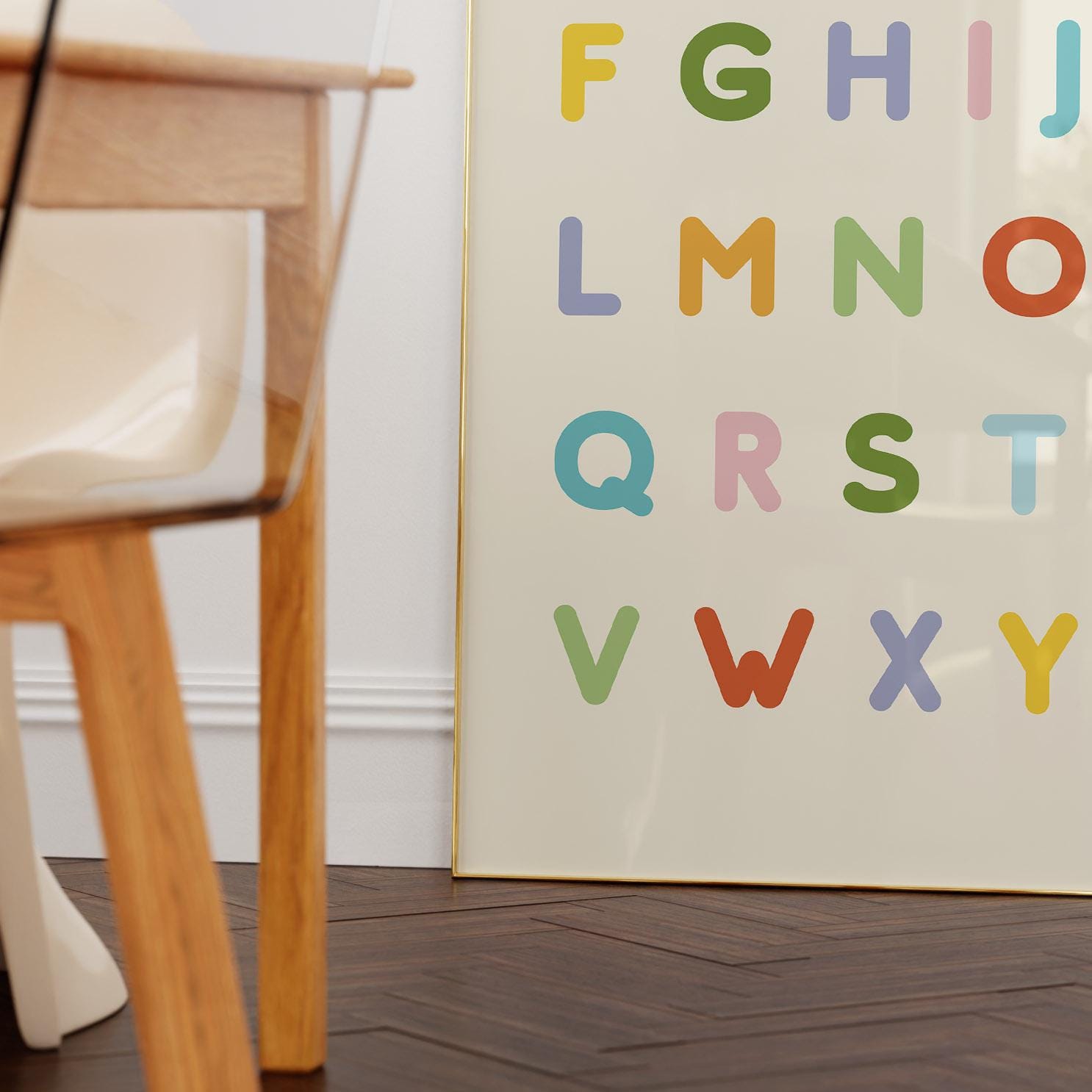 Colorful Alphabet Art Print, Cute Nursery Printable Wall Art, Playful ...