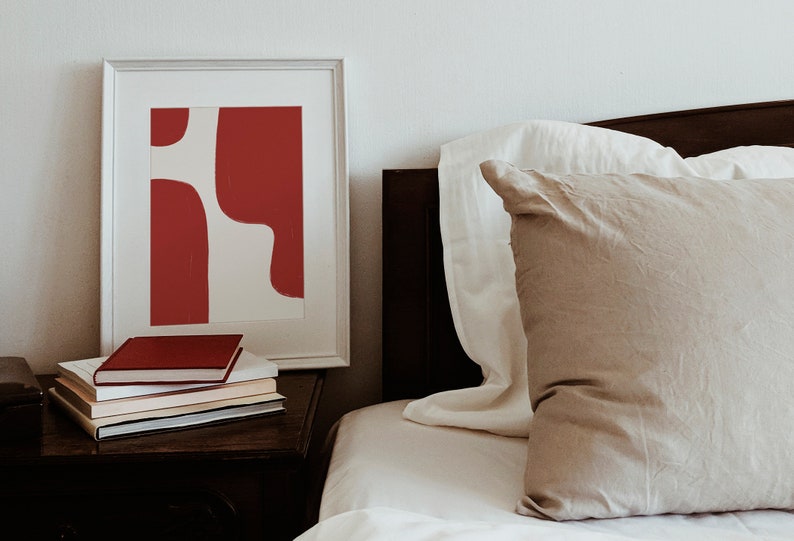 Red Abstract Art Prints Brush Strokes Printable Wall Art Red - Etsy