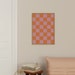 Lilac Orange Checkerboard Preppy Wall Art, Purple Checkered Retro ...