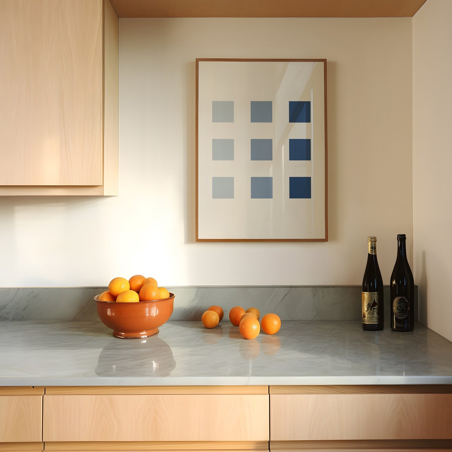 Blue Tones Color Blocks Printable Wall Art, Navy Blue Ombre Square ...