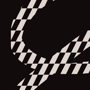 Neutral Checkered Line Art Print, Checked Pattern Black and Beige Wall ...