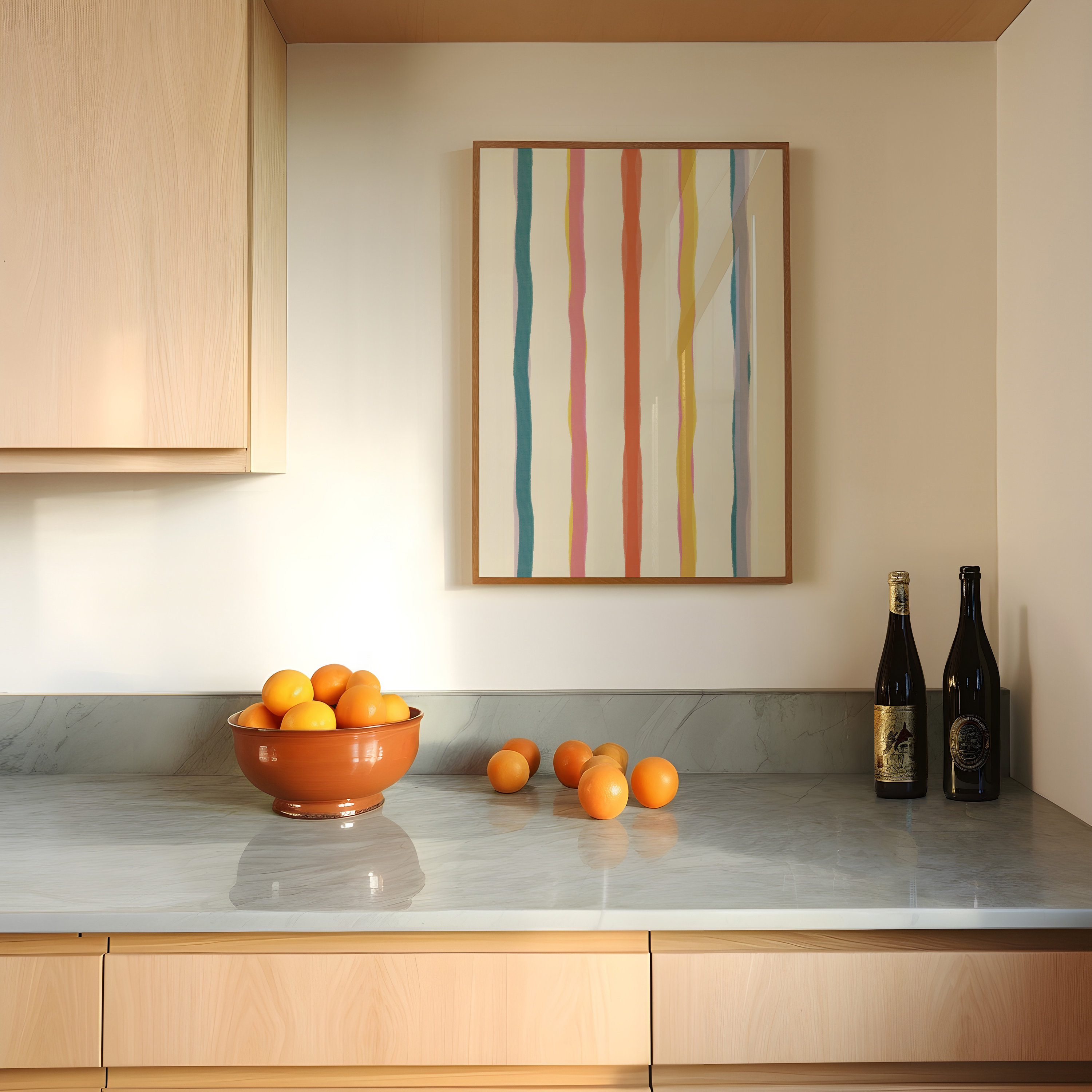 Pastel Striped Art Print, Joyful Preppy Room Decor, Organic Lines ...