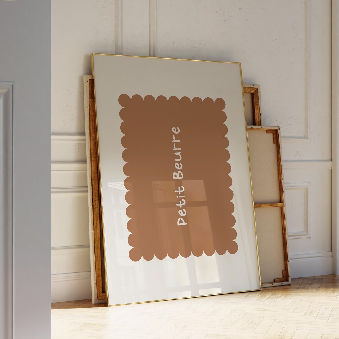 Petit Beurre Art Print, Kitchen Quote Printable Wall Art, Cute Biscuit ...