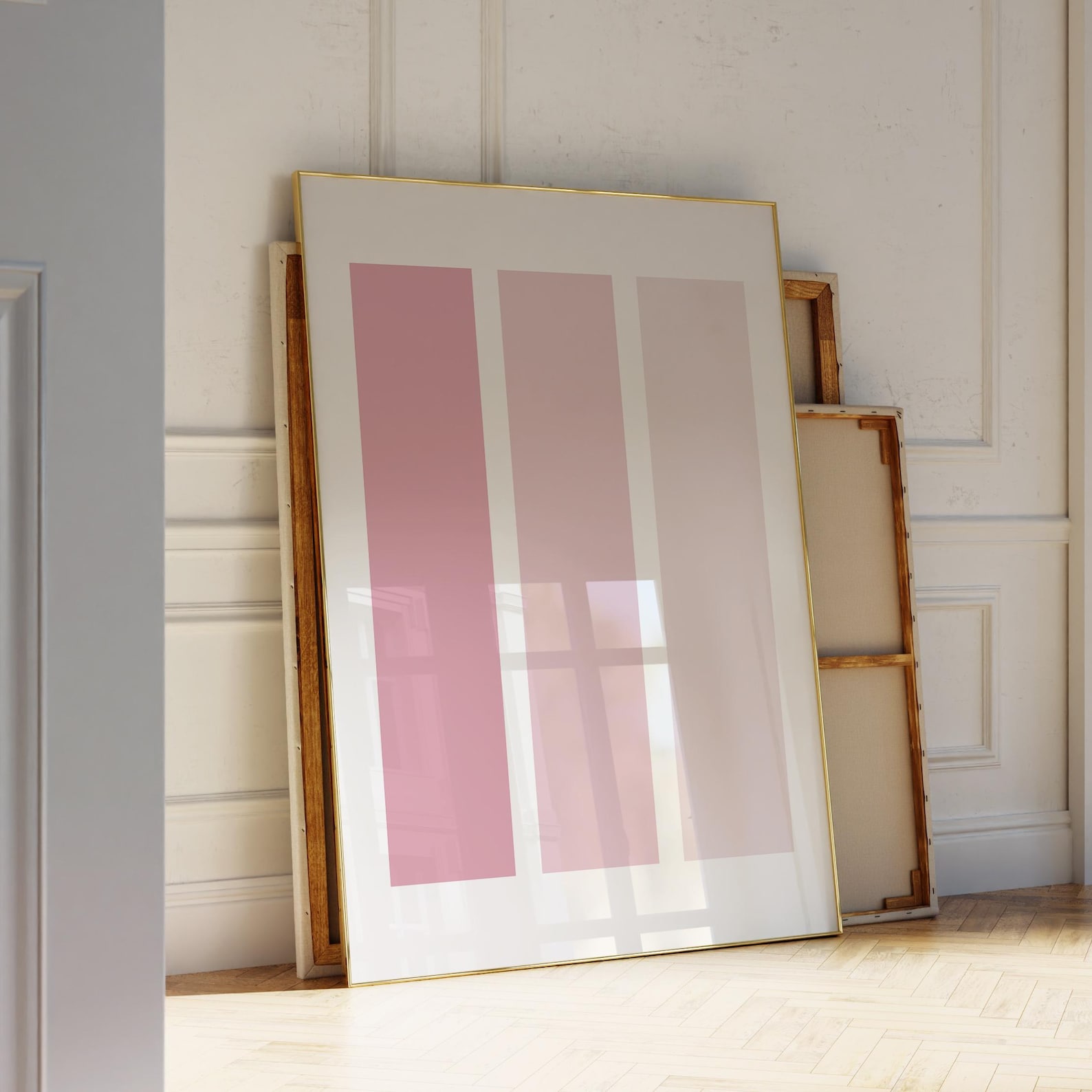 Pink Color Blocks Printable Wall Art, Chic Feminine Rectangle Blocks ...
