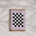 Lilac Retro Checkerboard Printable Wall Art, Black and White Checkered ...