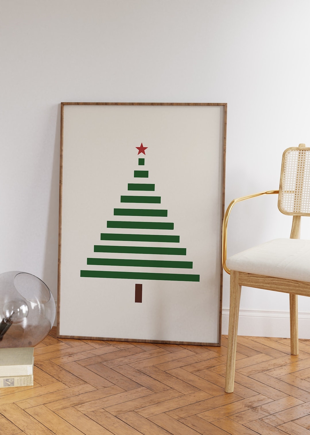 Minimal Christmas Tree Wall Art, Geometric Christmas Tree Printable ...