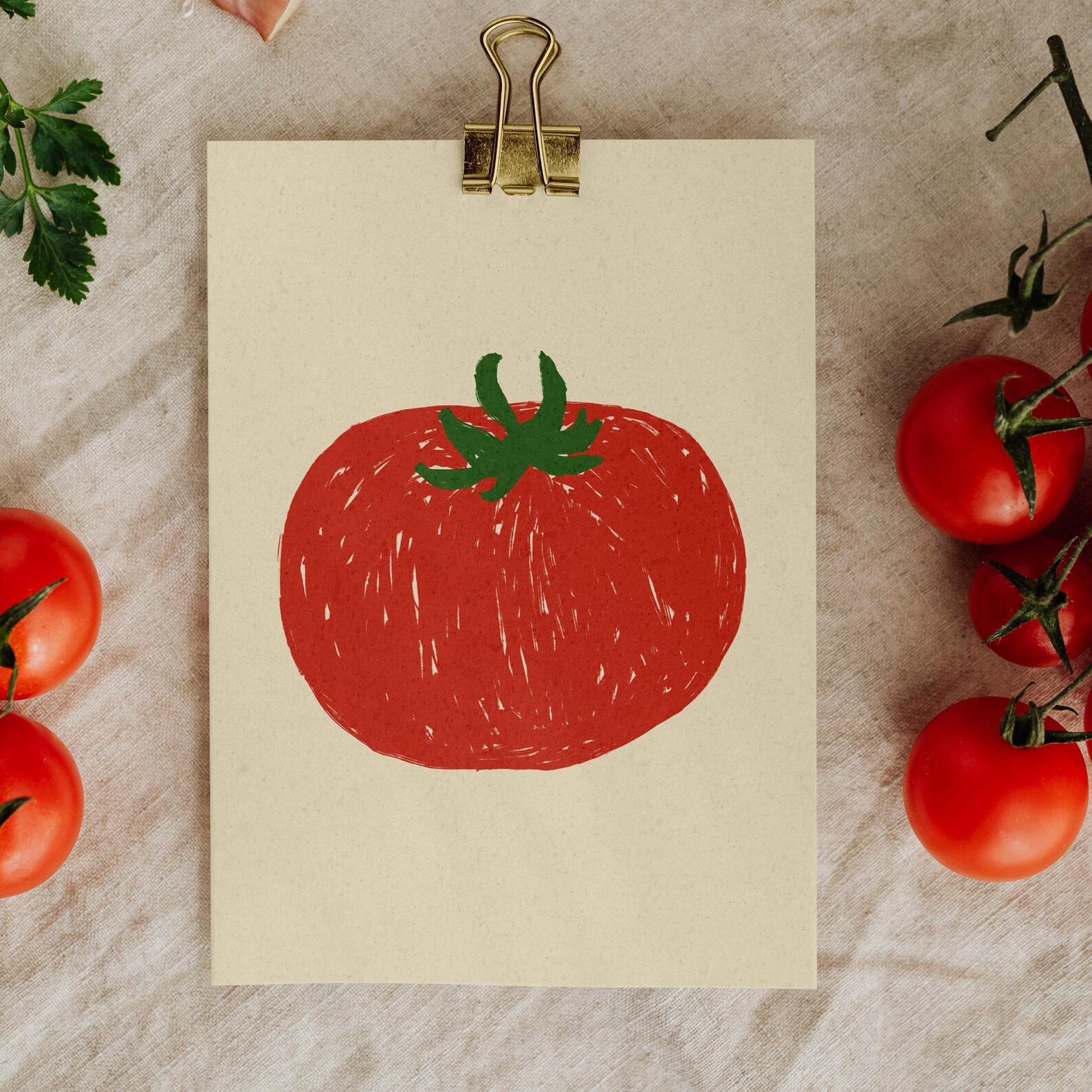 Fresh Tomatoes Wall Art Set of 2, Cherry Tomato Kitchen Art Print Pair ...