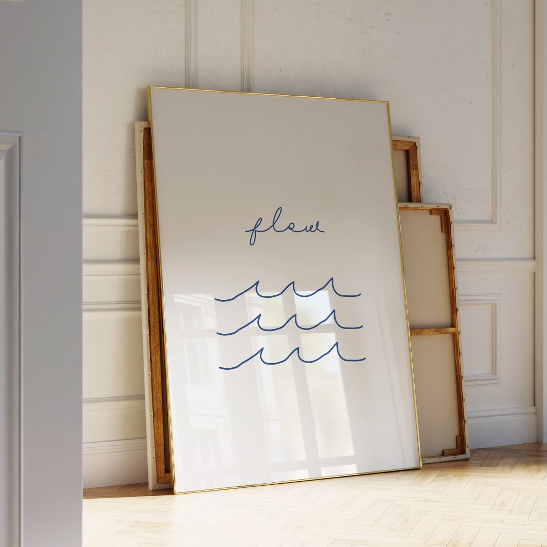 Flow - Slow Living Quote Wall Art, Cozy Bedroom Wall Decor, Minimalist ...